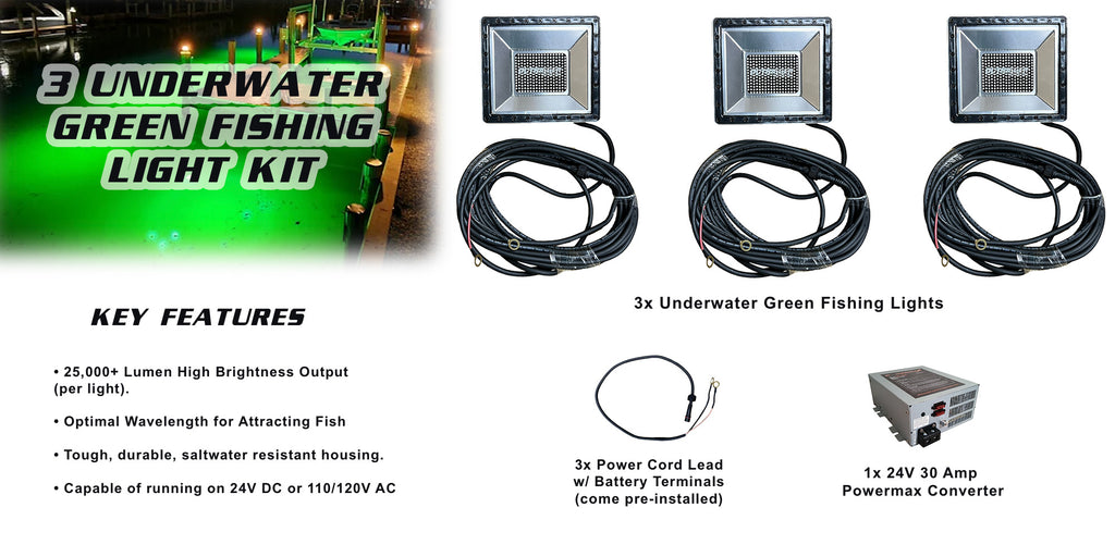 Underwater Green Fishing Light Kit