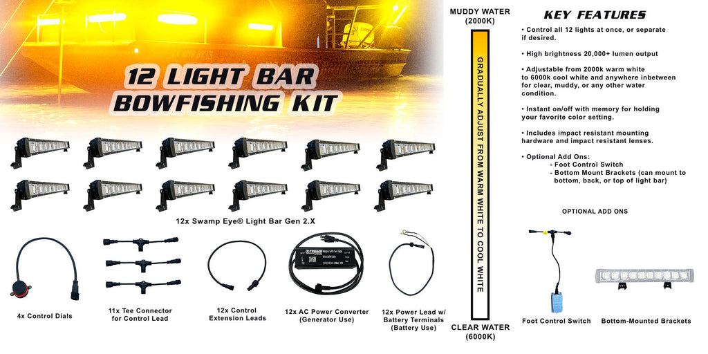 Swamp Eye® Light Bar Gen2.X Bowfishing Light Kit