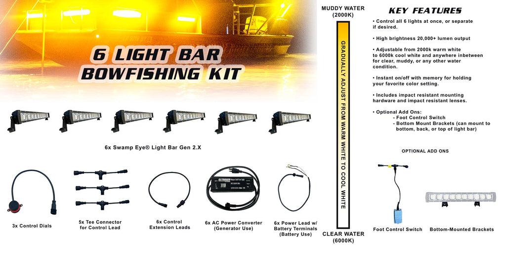 Swamp Eye® Light Bar Gen2.X Bowfishing Light Kit